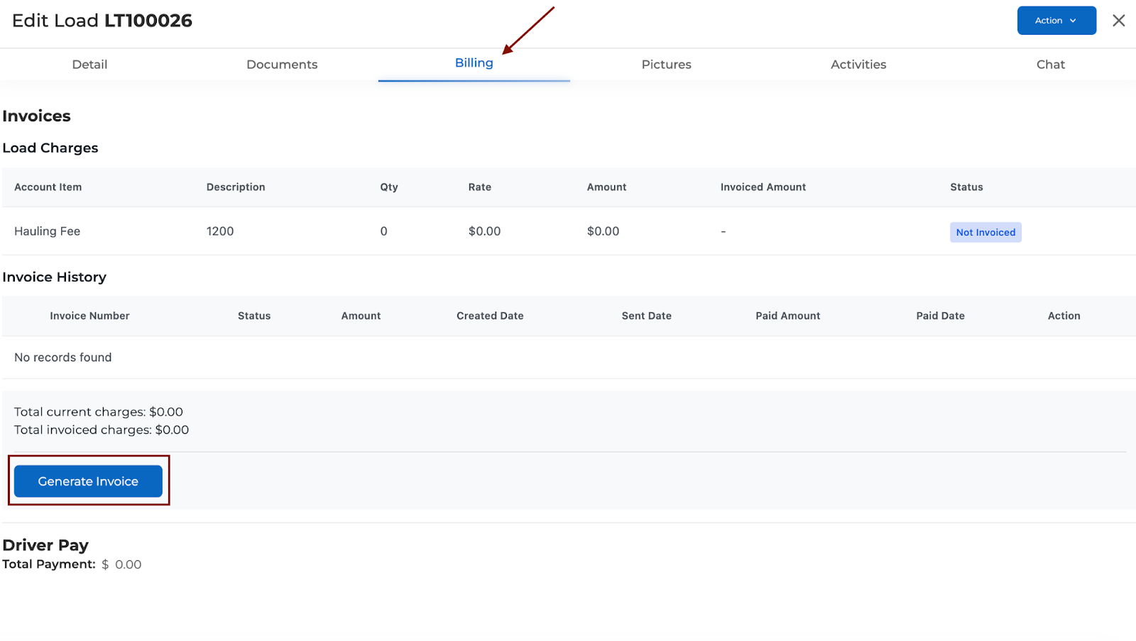 How to Invoice on Load Charge V2 in Truckpedia